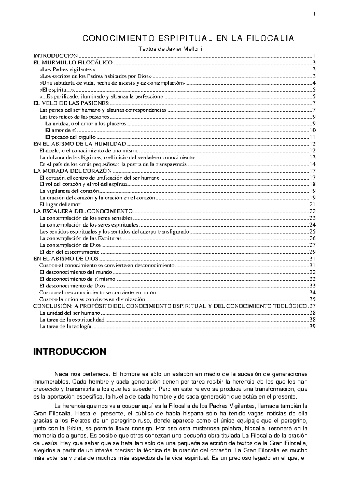 La espiritualidad de la filocalia - CON OCI M I EN T O ESPI RI T U AL ...