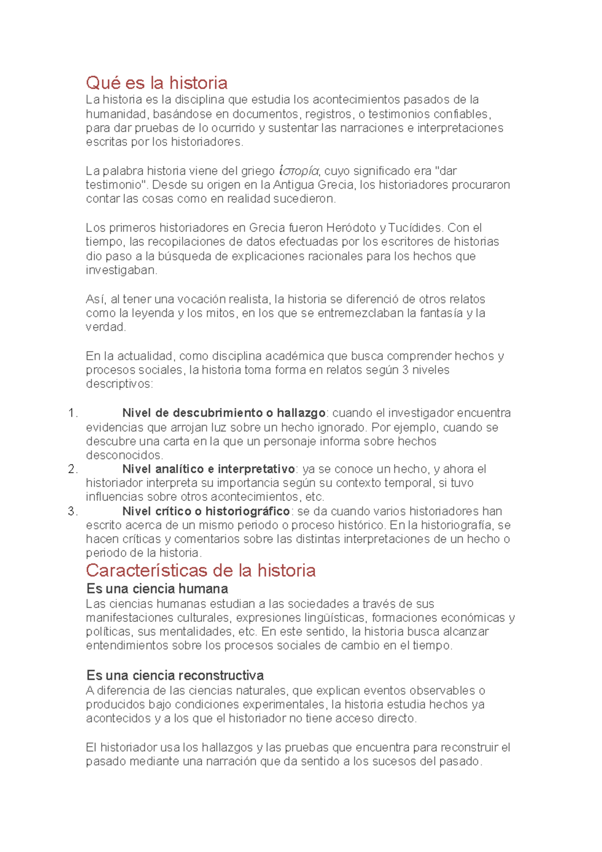 Historia - Qué es la historia La historia es la disciplina que estudia ...