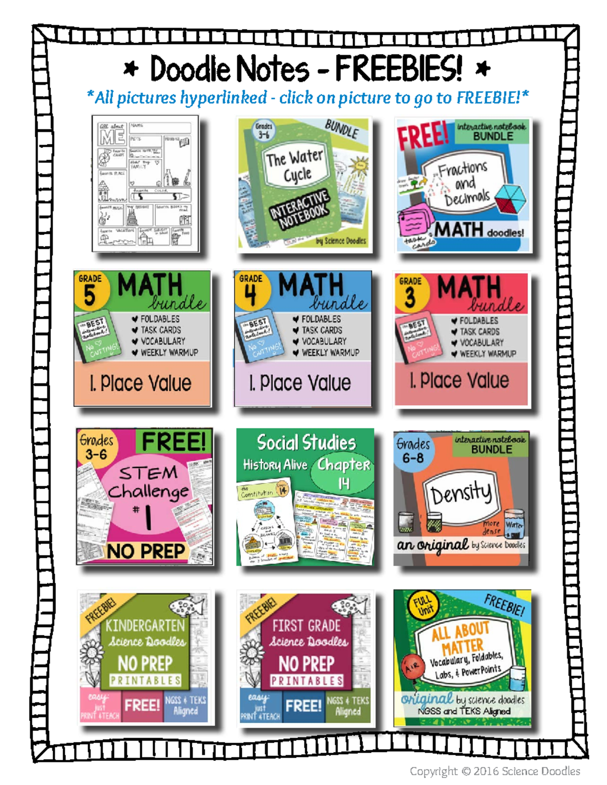 Freebies and MORE Doodle Notes - * Doodle Notes - FREEBIES! * All ...