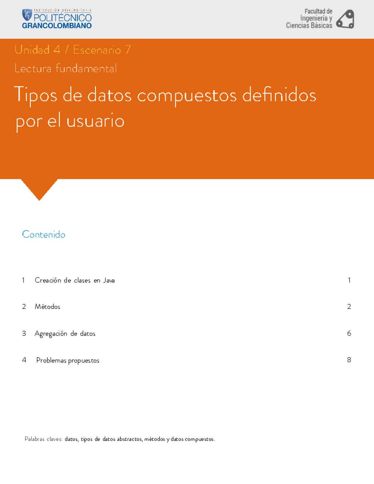 Escenario 7 PROG - Unidad 4 / Escenario 7 Lectura fundamental Tipos de datos compuestos ...