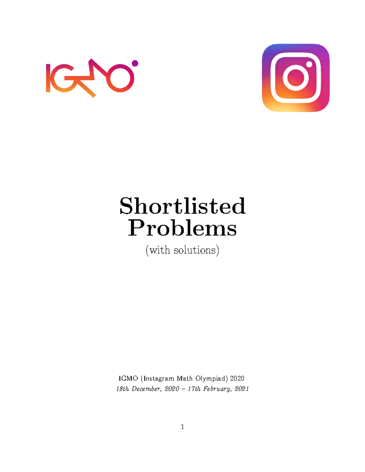 IGMO 2020 Short List - Shortlisted Problems (with solutions) IGMO ...
