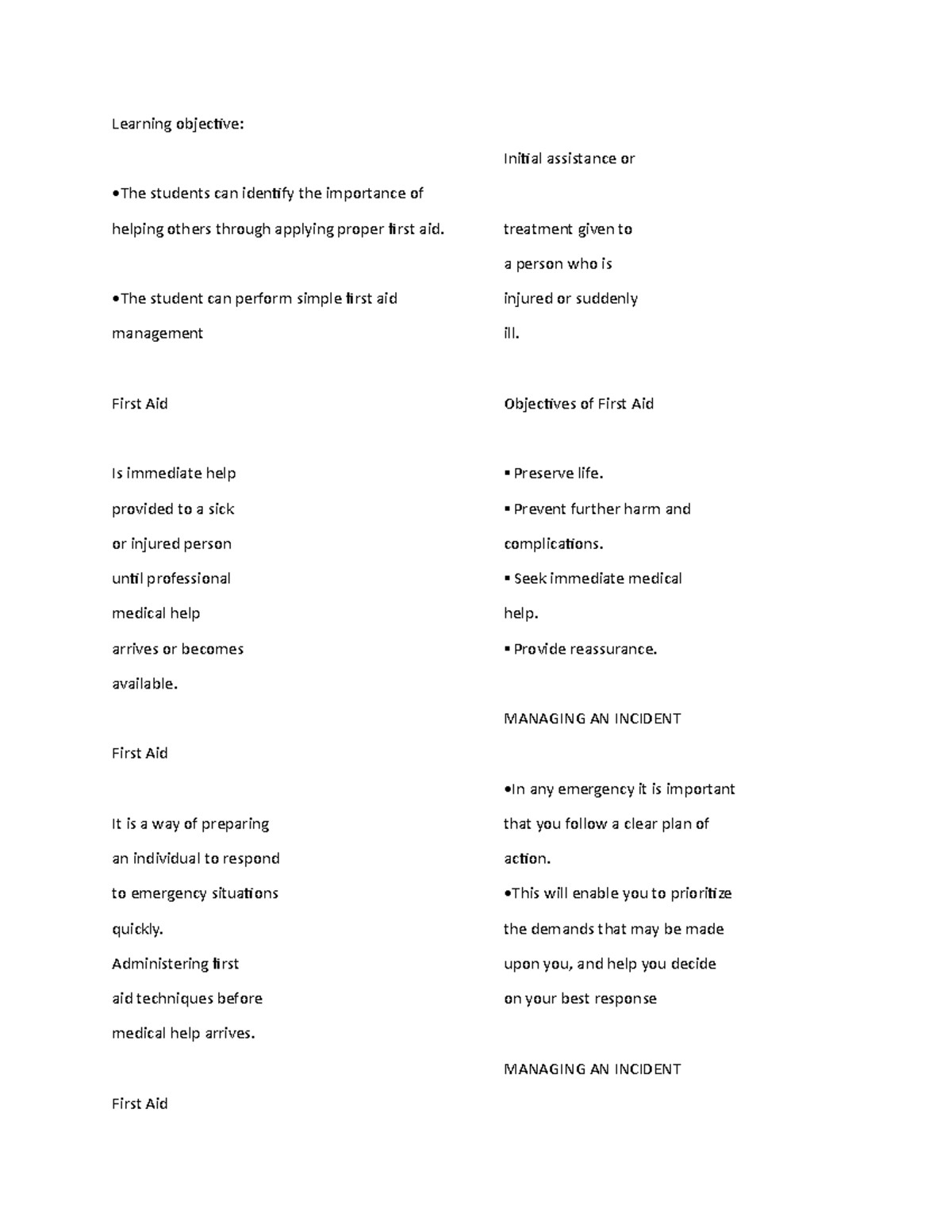 Work imm - mmw term 1 - Learning objective: •The students can identify ...