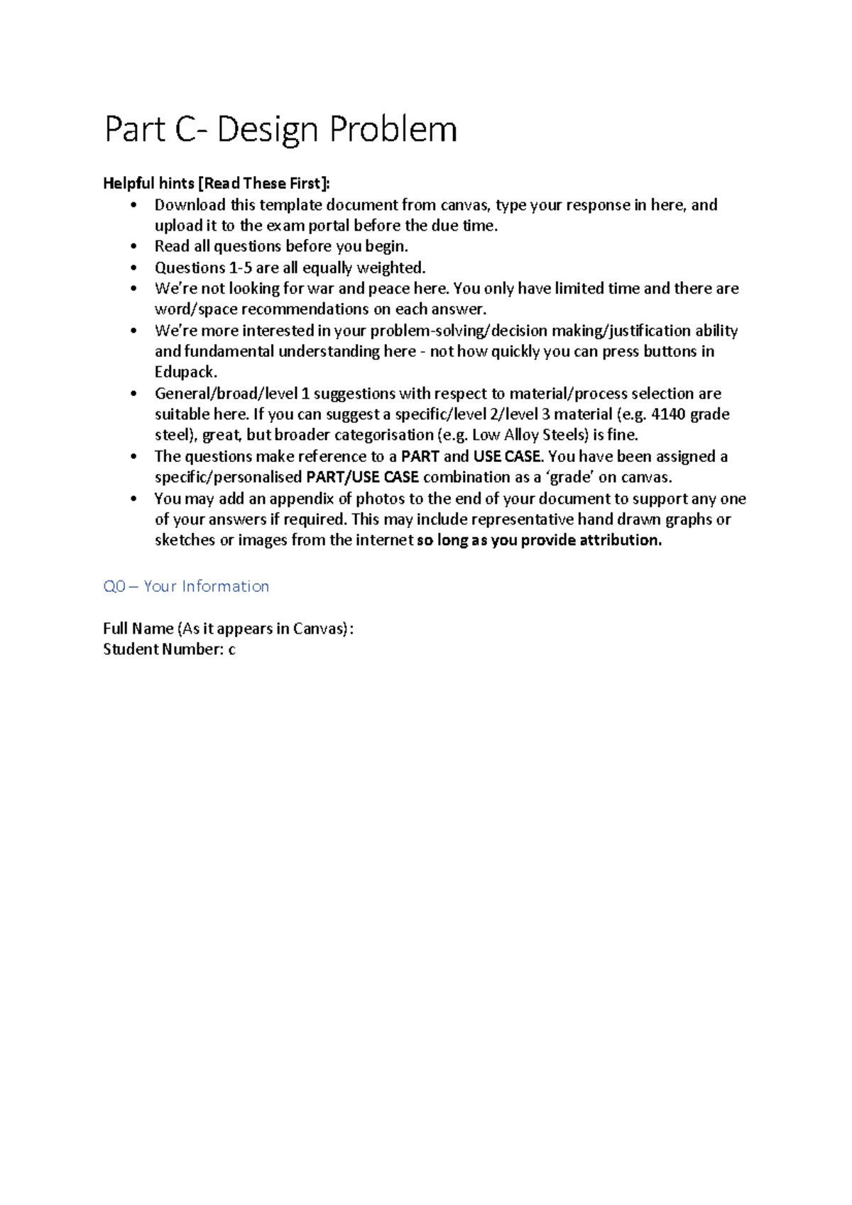 Part C Template - nmmhvk kv jvyjhbkj - Part C- Design Problem Helpful ...
