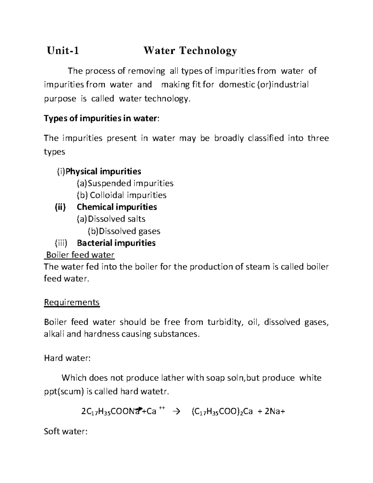 CY2111 Chemistry-1 - Worksheets, tutorial, practicals - Unit-1 Water ...