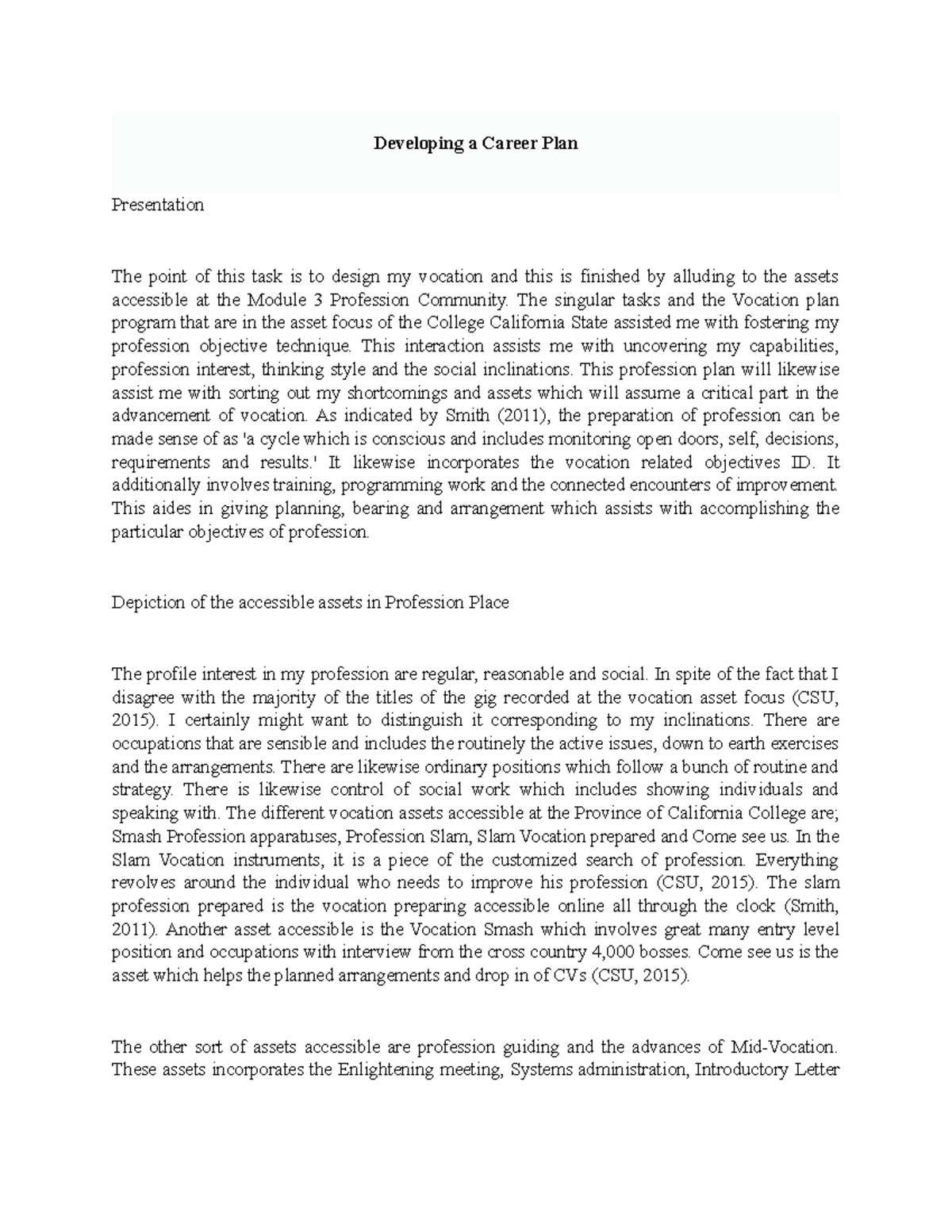 Developing a Career Plan - Developing a Career Plan Presentation The ...