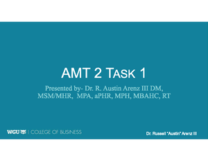 AMT2 Task1 - AMT2 - WGU - Studocu