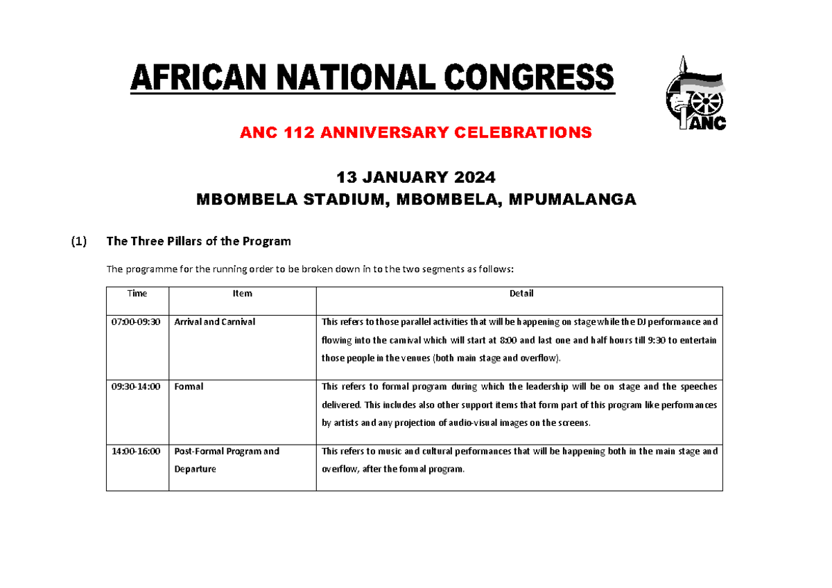 Running Order- January 8 2024 V3 - ANC 112 ANNIVERSARY CELEBRATIONS 13 ...