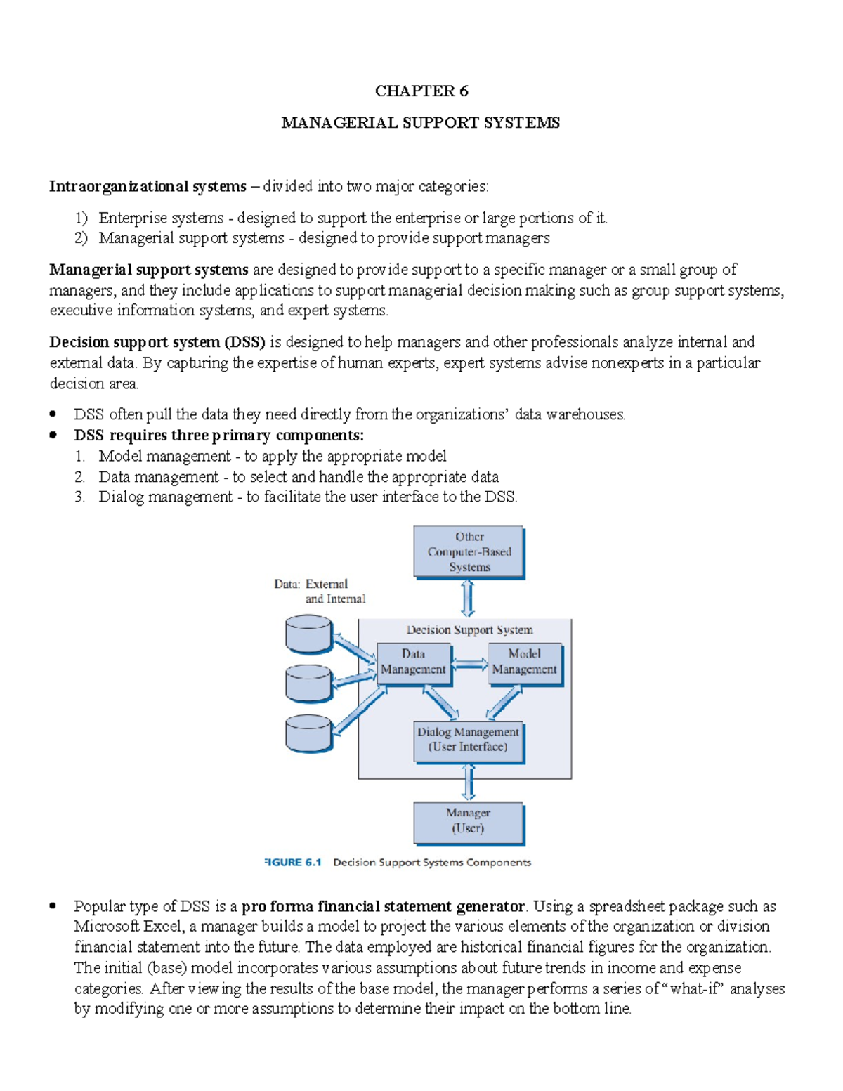 Chapter 6 Managerial Support Systems - CHAPTER 6 MANAGERIAL SUPPORT ...