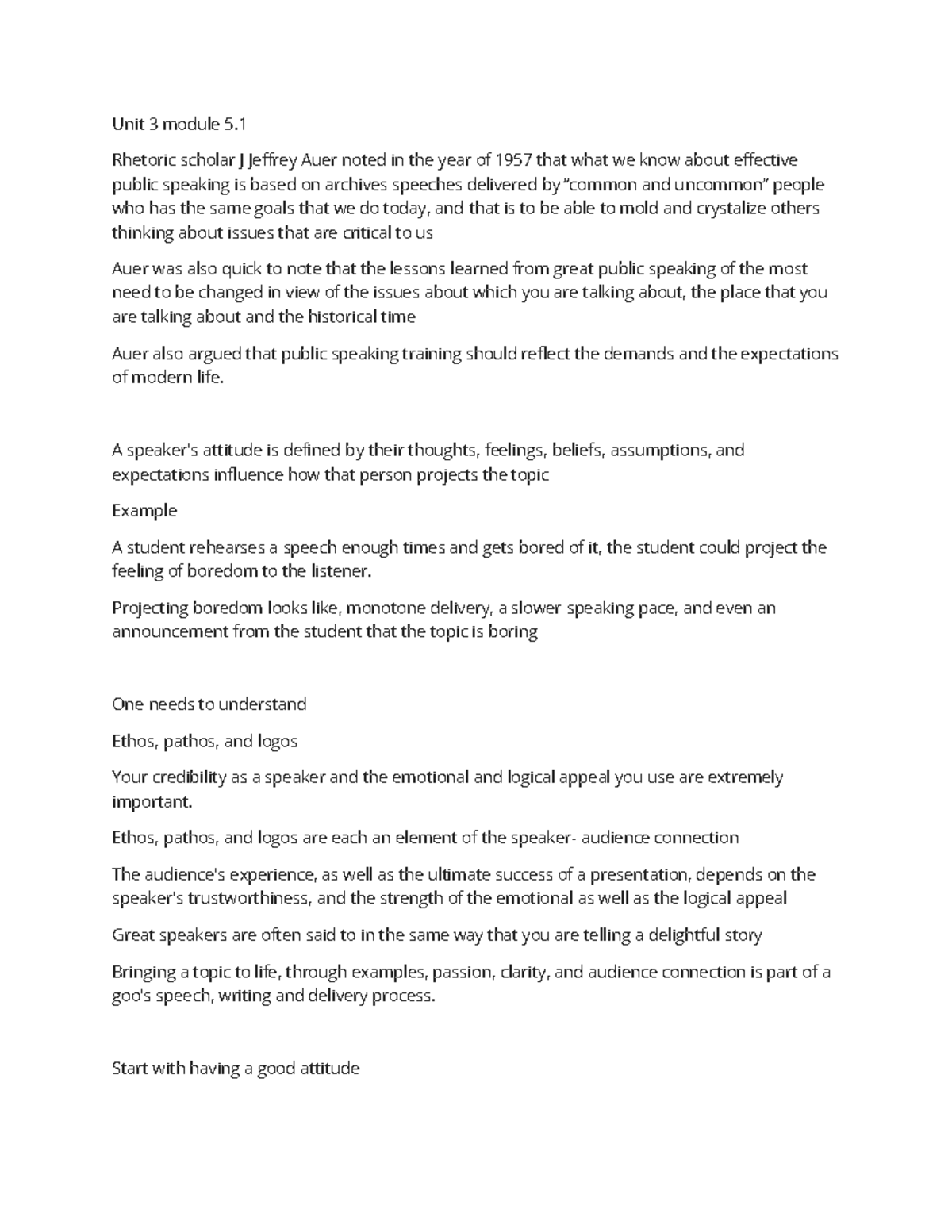 Unit 3 module 5 - Unit 3 module 5. Rhetoric scholar J Jeffrey Auer ...