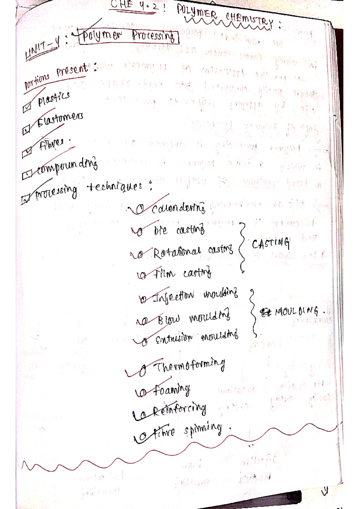 Polymer Chemistry - CHE 4 POLYMER Polymer Processing portions present ...