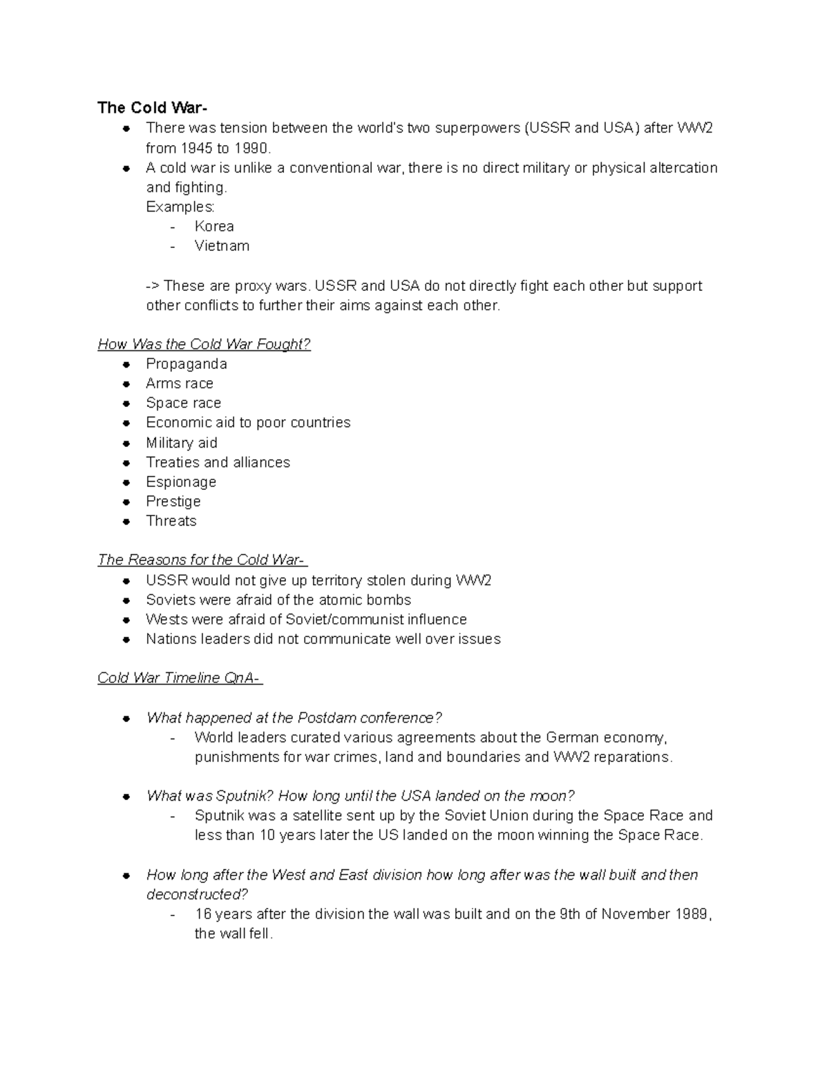 Fear and suspicion- the cold war and vietnam - The Cold War- There was ...