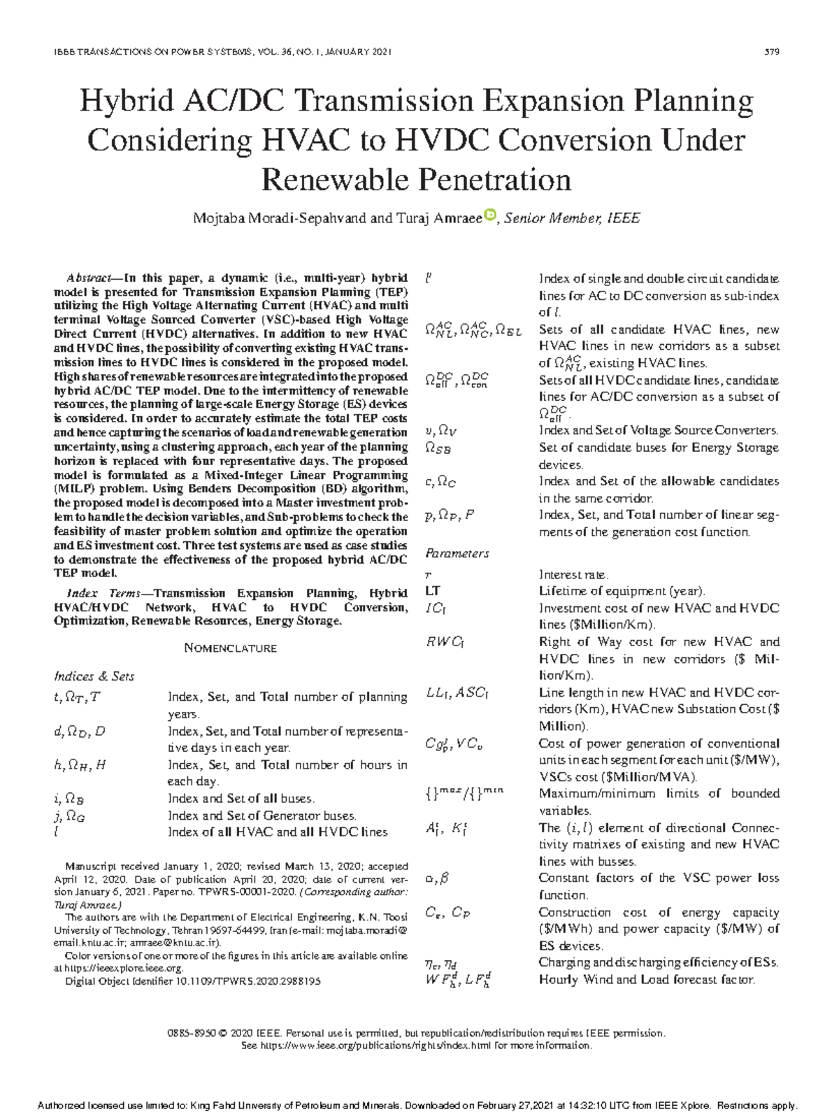 09072436 - lectures material - IEEE TRANSACTIONS ON POWER SYSTEMS, VOL ...