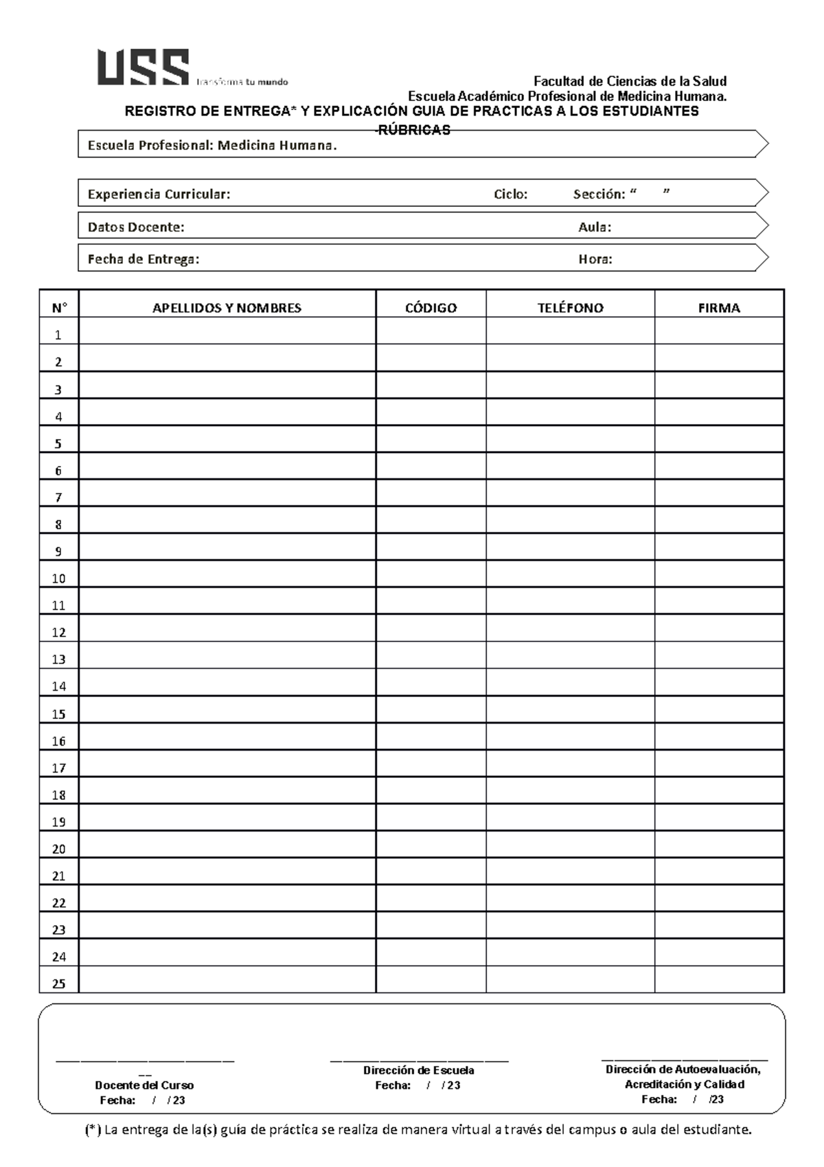 Formato Firma GUIA DE Practicas - Facultad de Ciencias de la Salud ...