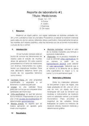 Informe N°1- Mediciones - Warning: TT: undefined function: 32 UNIVERSIDAD TECNOLÓGICA DE PANAMÁ ...