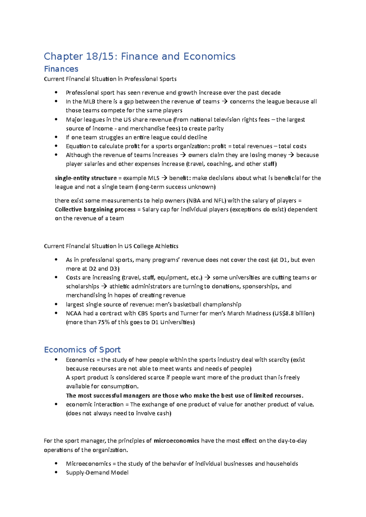 Finance and Economics - Chapter 18/15: Finance and Economics Finances ...