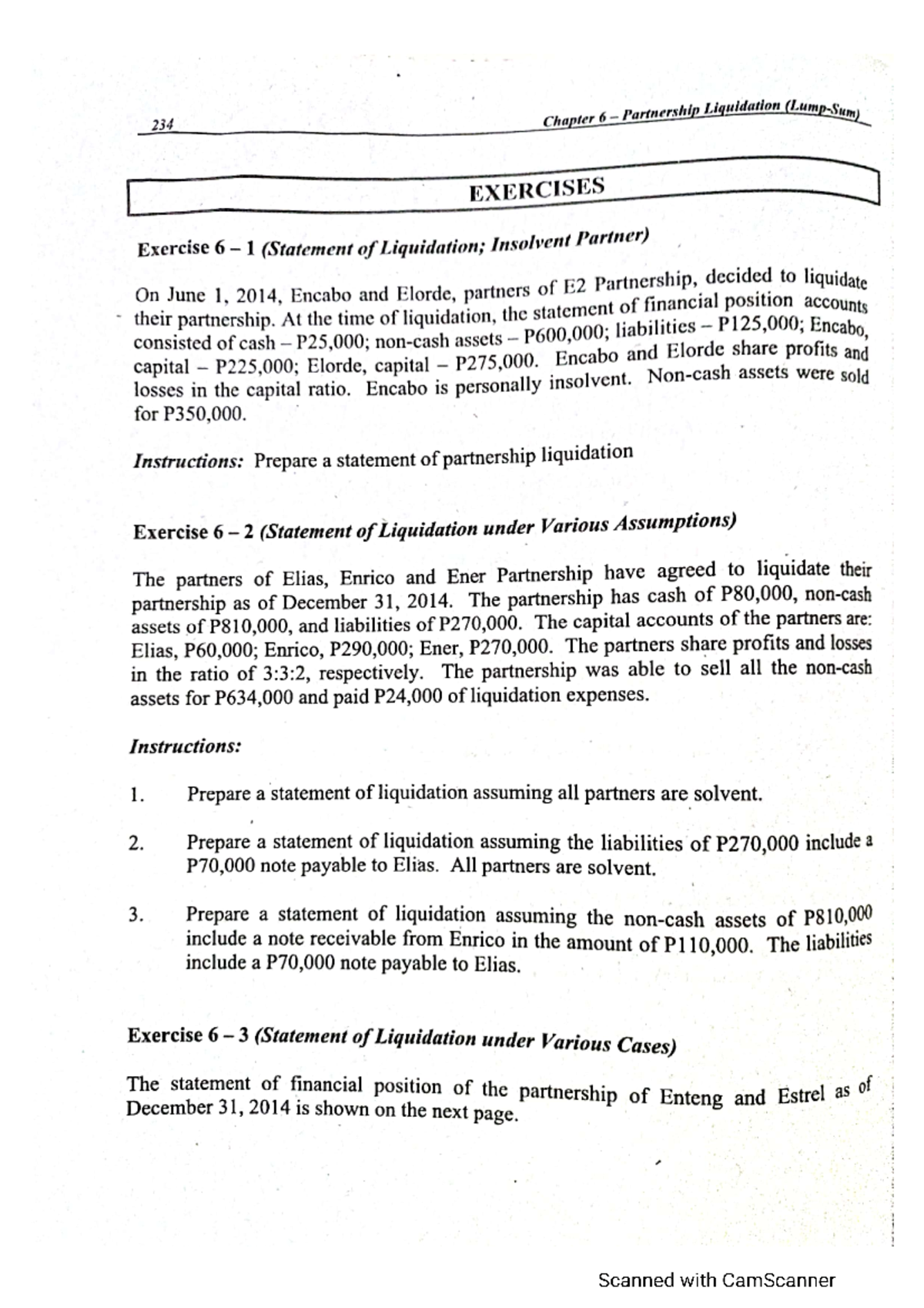 Partnership Liquidation Exercises Accounting Studocu