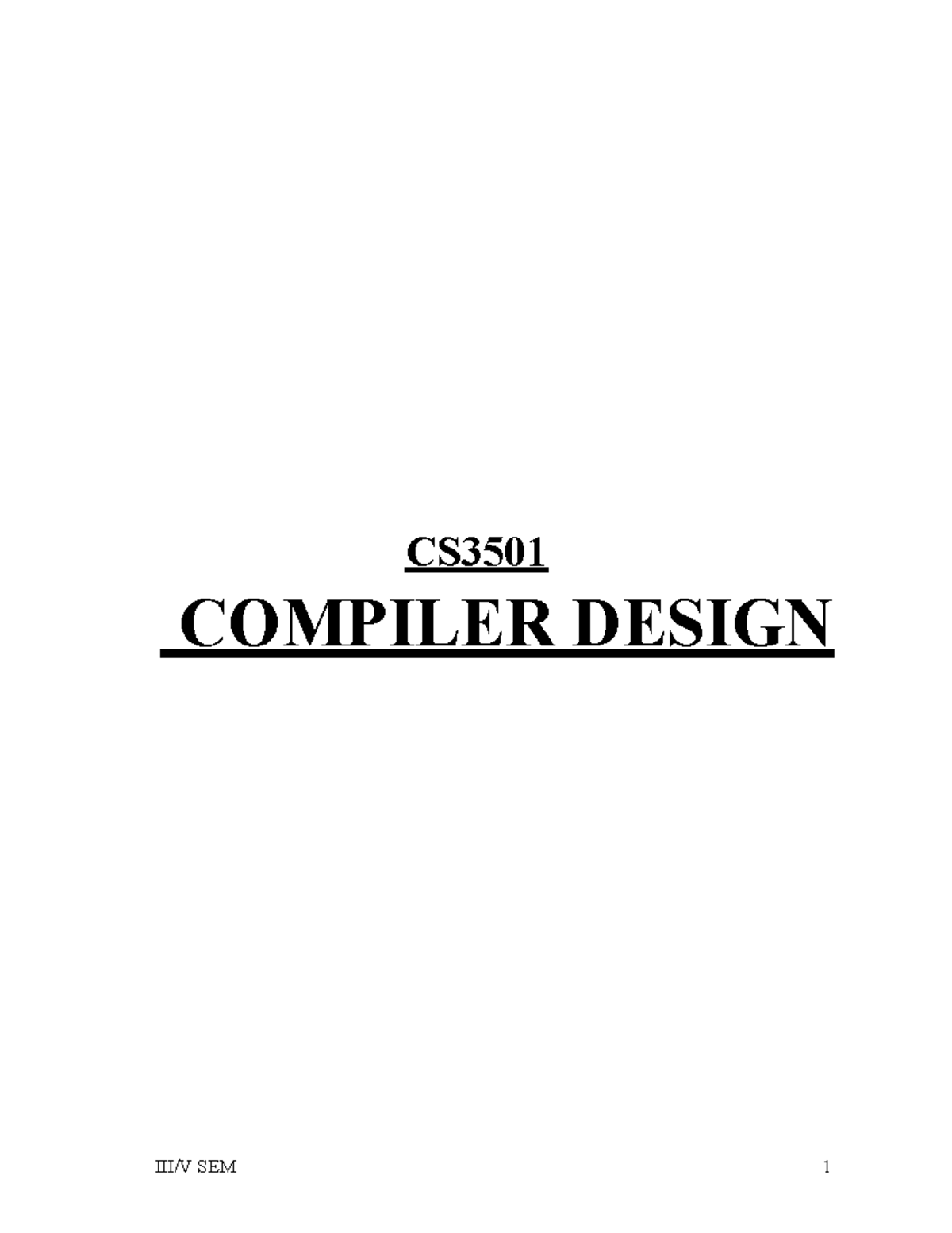 CS3501 CD qb merged - CS COMPILER DESIGN SYLLABUS UNIT I INTRODUCTION ...
