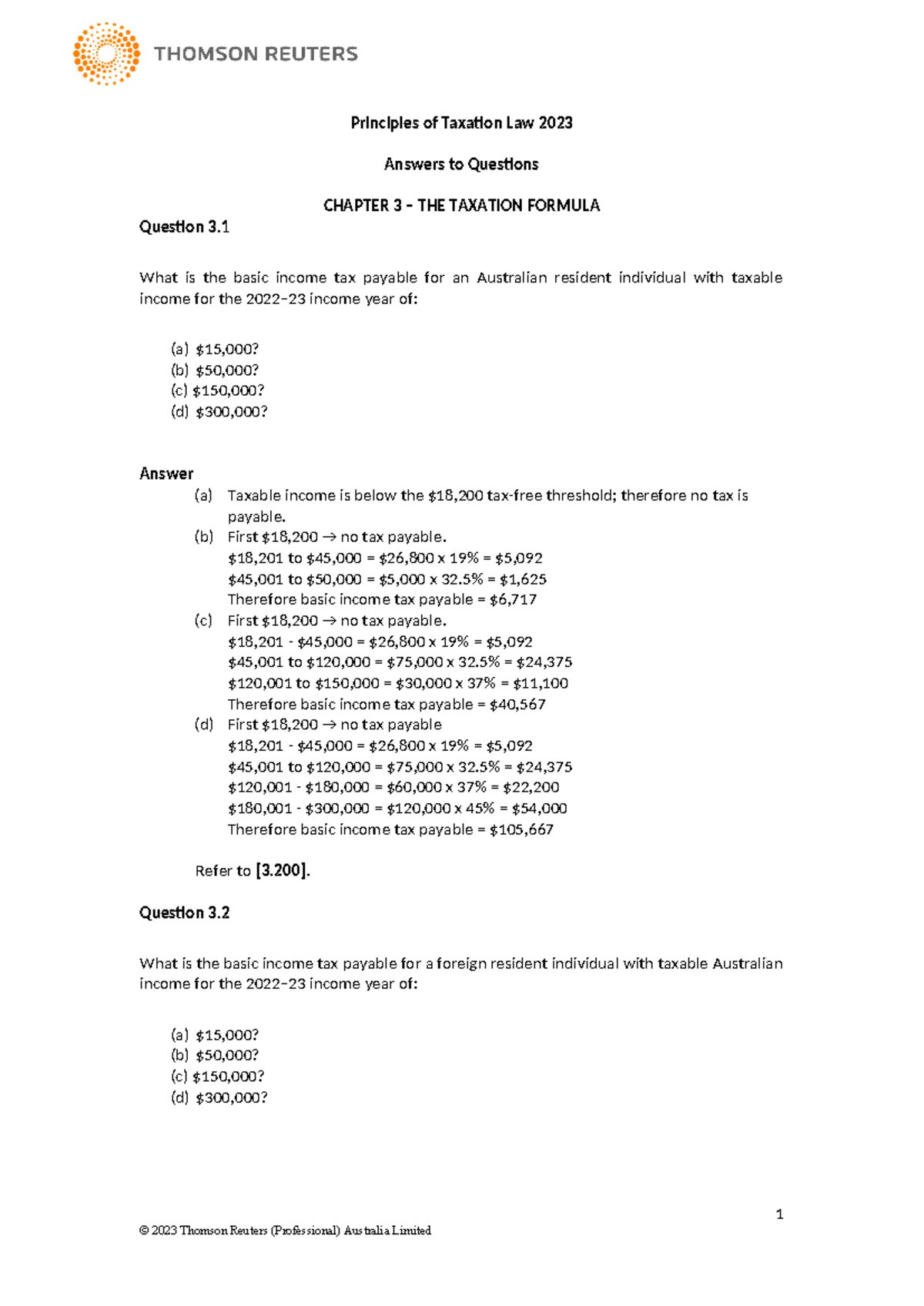 Po TL 2023 Ch 3 Taxation Formula Answers - Principles of Taxation Law ...