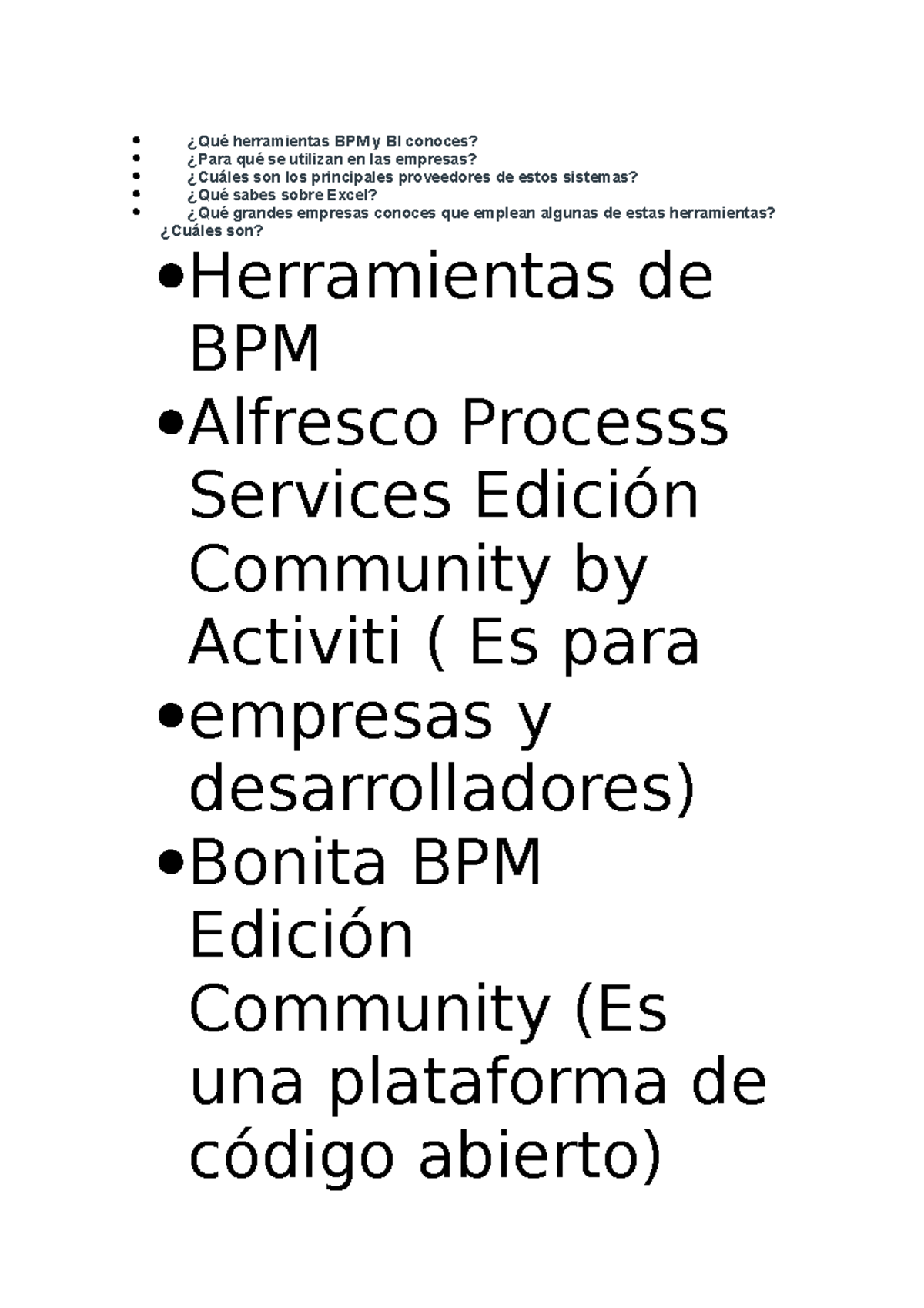 Semana 2 Tarea Herramientas Informaticas - ¿Qué herramientas BPM y BI ...