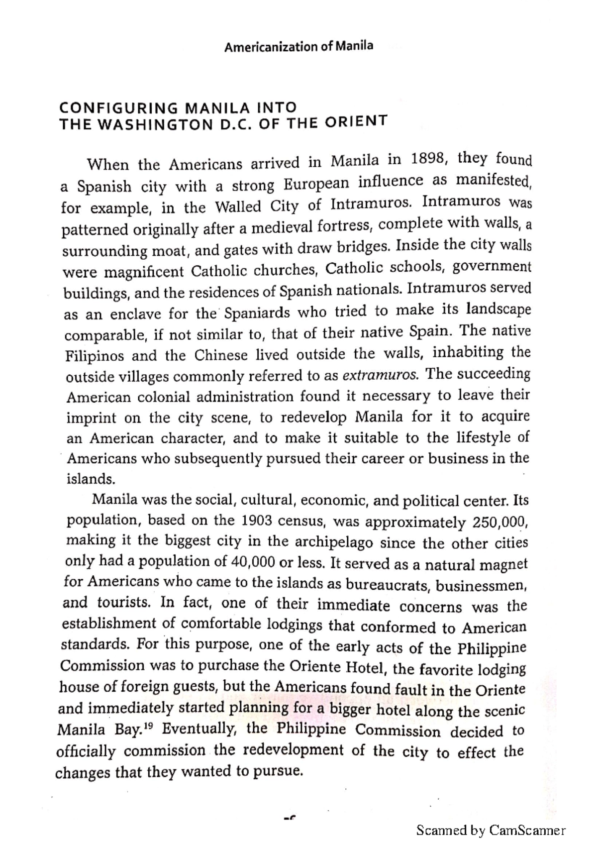 The Americanization of Manila - Multimedia - Studocu