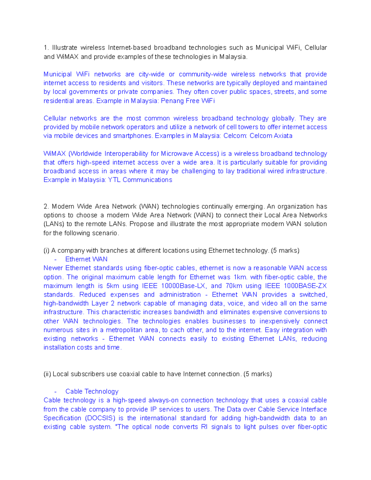 Tutorial 7 WAN Concepts - Illustrate wireless Internet-based broadband ...