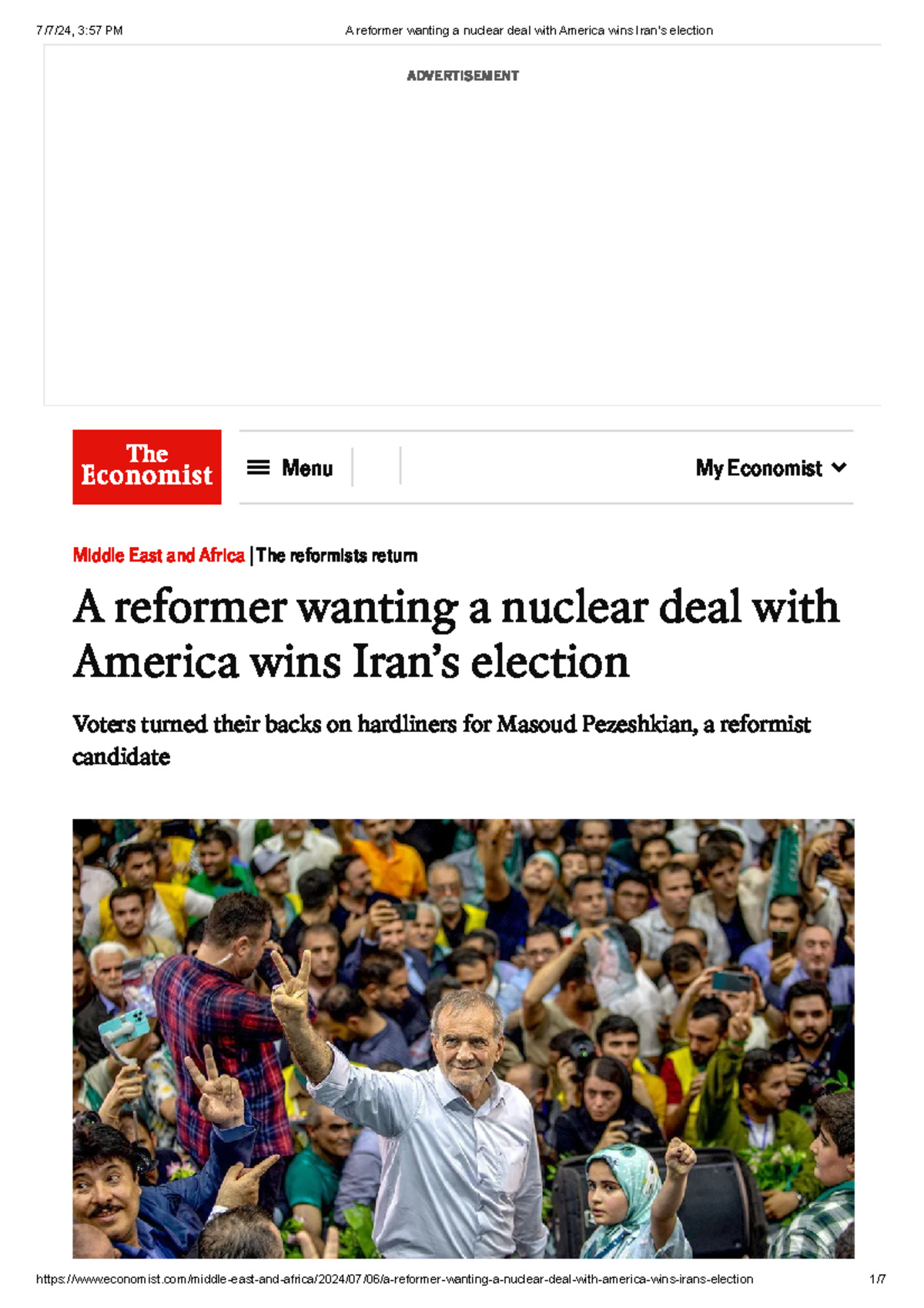 A reformer wanting a nuclear deal with America wins Iran’s election ...