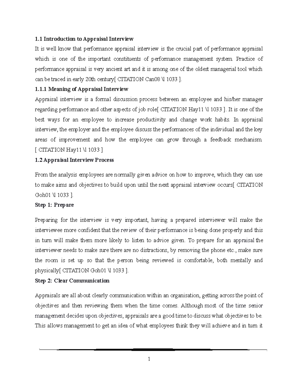 Performance Management Work - 1 Introduction to Appraisal Interview It ...