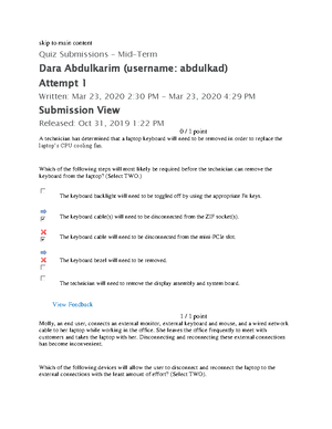 Quiz Submissions - Quiz 03 - Supporting Processors and Upgrading Memory - Computer Support A+ ...