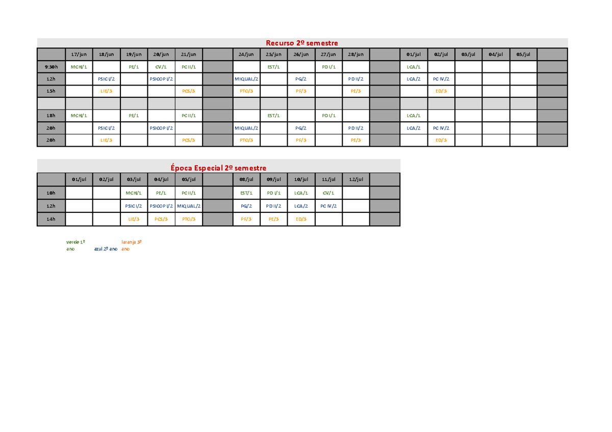 Mapa Exames 2S b39dfdd1071a9d8b999824 ce673fe7b4 - 17/jun 18/jun 19/jun ...