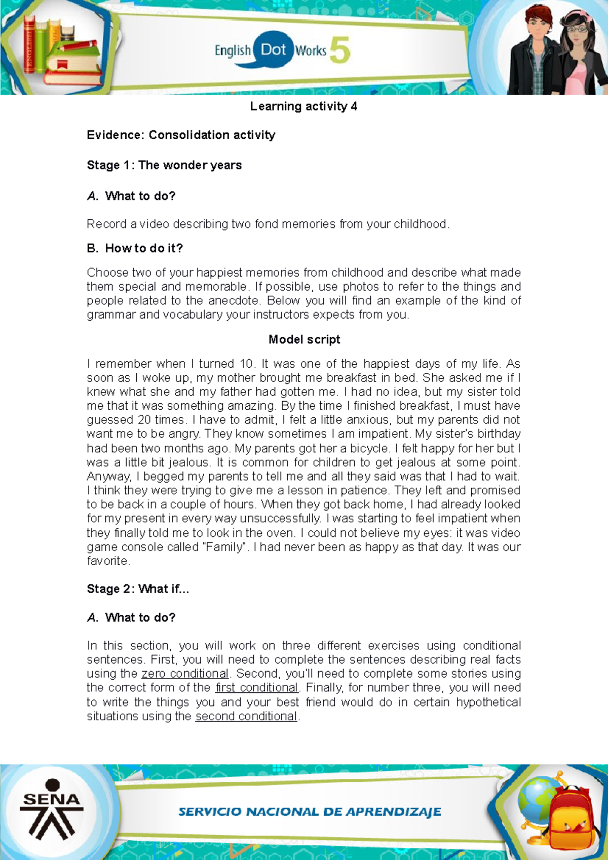 Evidence Consolidation activity - Learning activity 4 Evidence: Consolidation activity Stage 1 ...