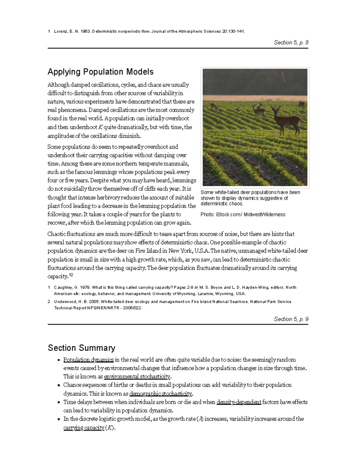 Population Growth Section 5 Summary - 1 1 2 Some white-tailed deer ...
