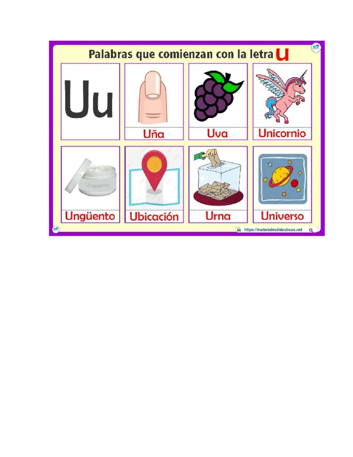 Letra u - apuntes - Ciencias sociales - Palabras que comienzan con la ...