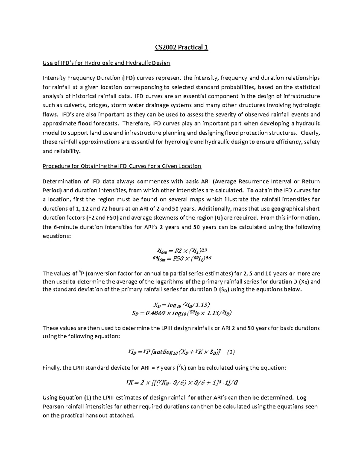 CS2002 Practical 1 - IFD curves are an essential component in the ...
