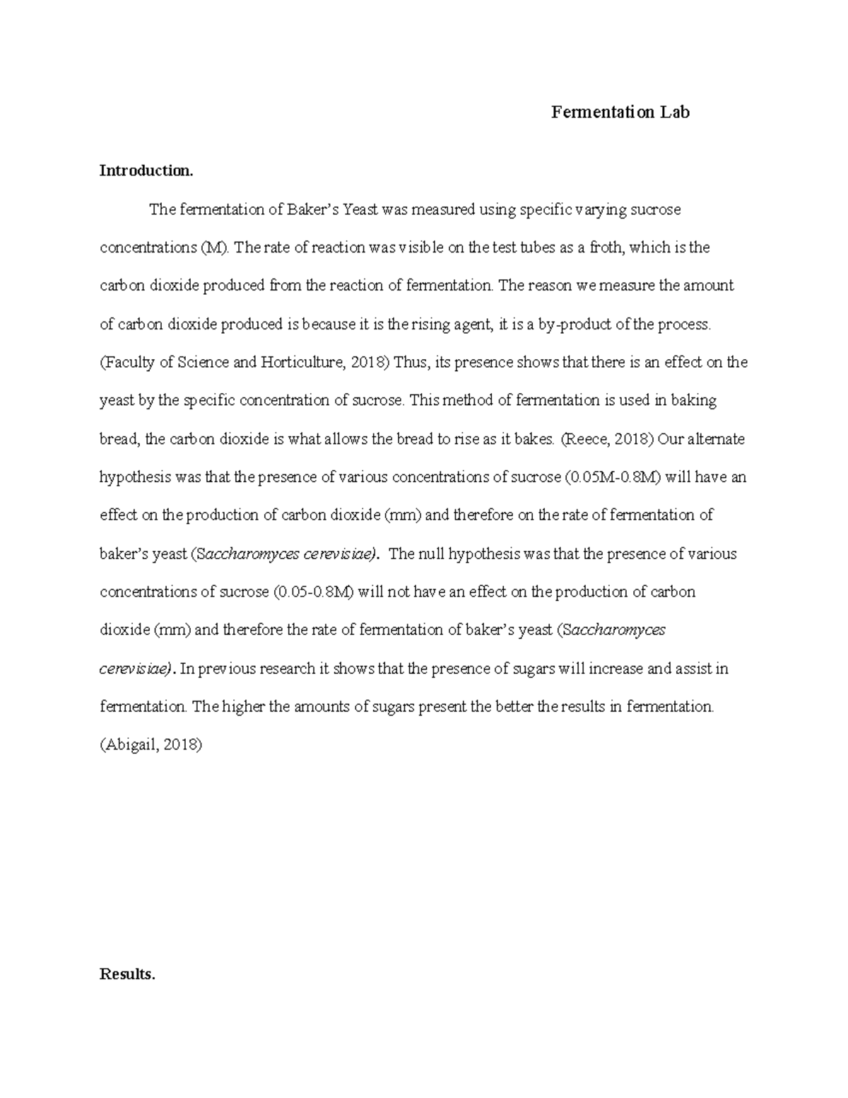 Fermentaions lab - Fermentation lab - Fermentation Lab Introduction ...