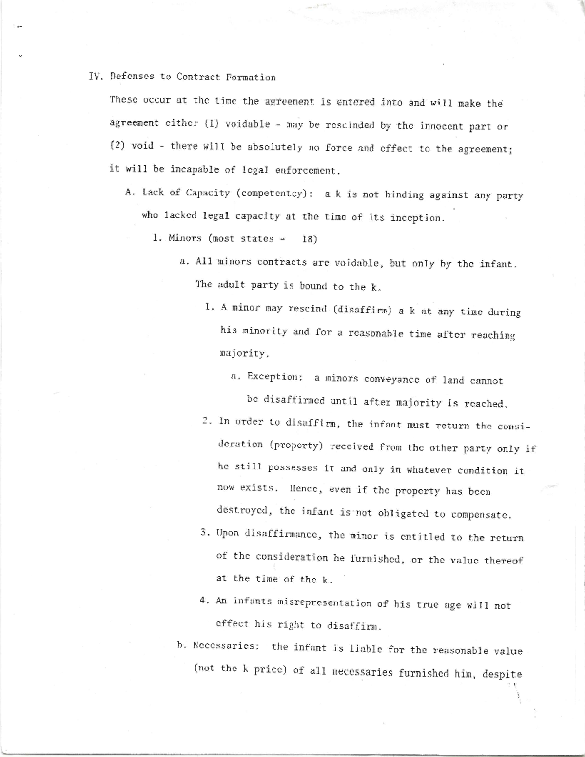 Defenses outline - Blaw - BLAW 305 - Studocu