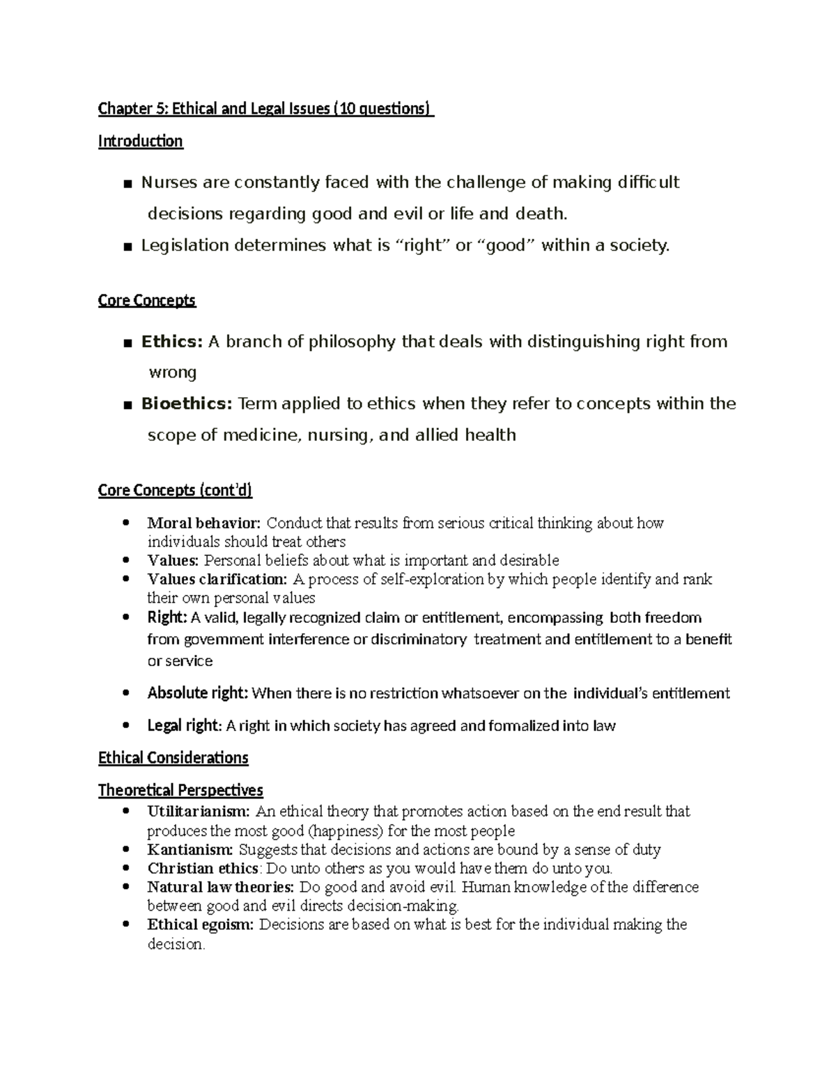 Chapter 5 Legal and ethics - Chapter 5: Ethical and Legal Issues (10 ...
