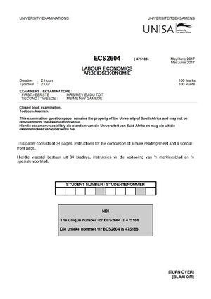 ECS2606 JUNE 2020 EXAM paper for practice - ECS May/Jun 2020 UNIVERSITY ...
