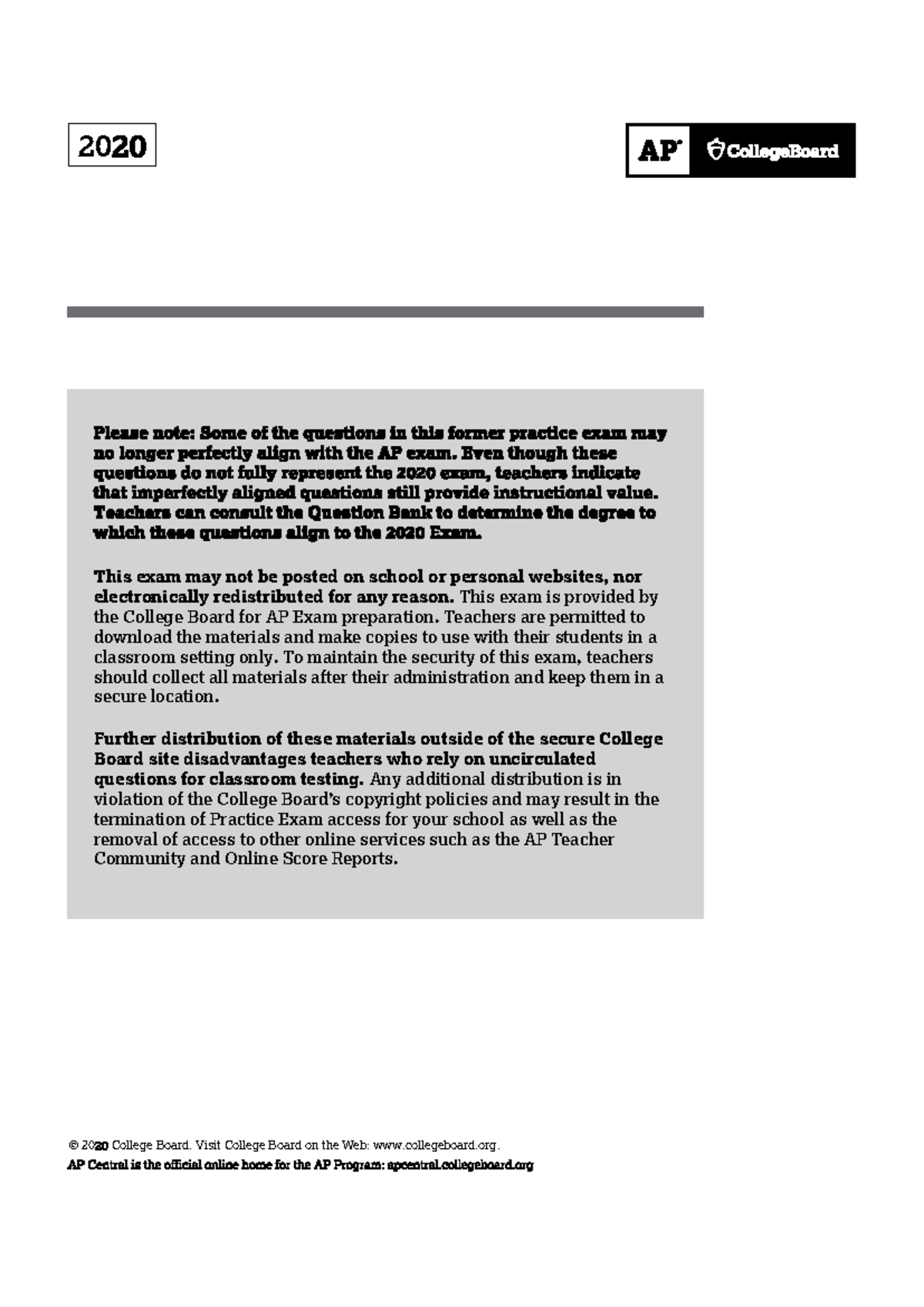 AP US History 2020 - 2020 APUS exam and answer key - © 20 College Board ...