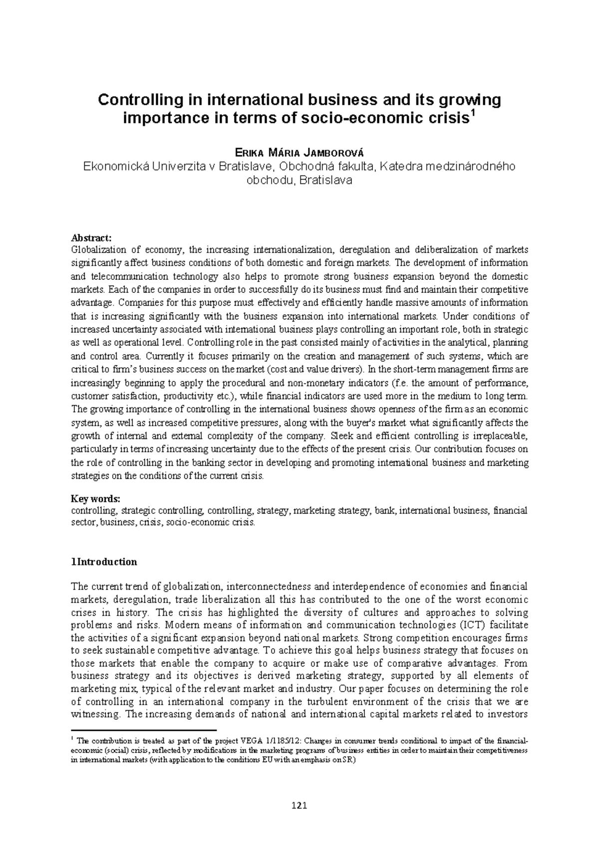 Controlling of International Business Journal - Controlling in ...