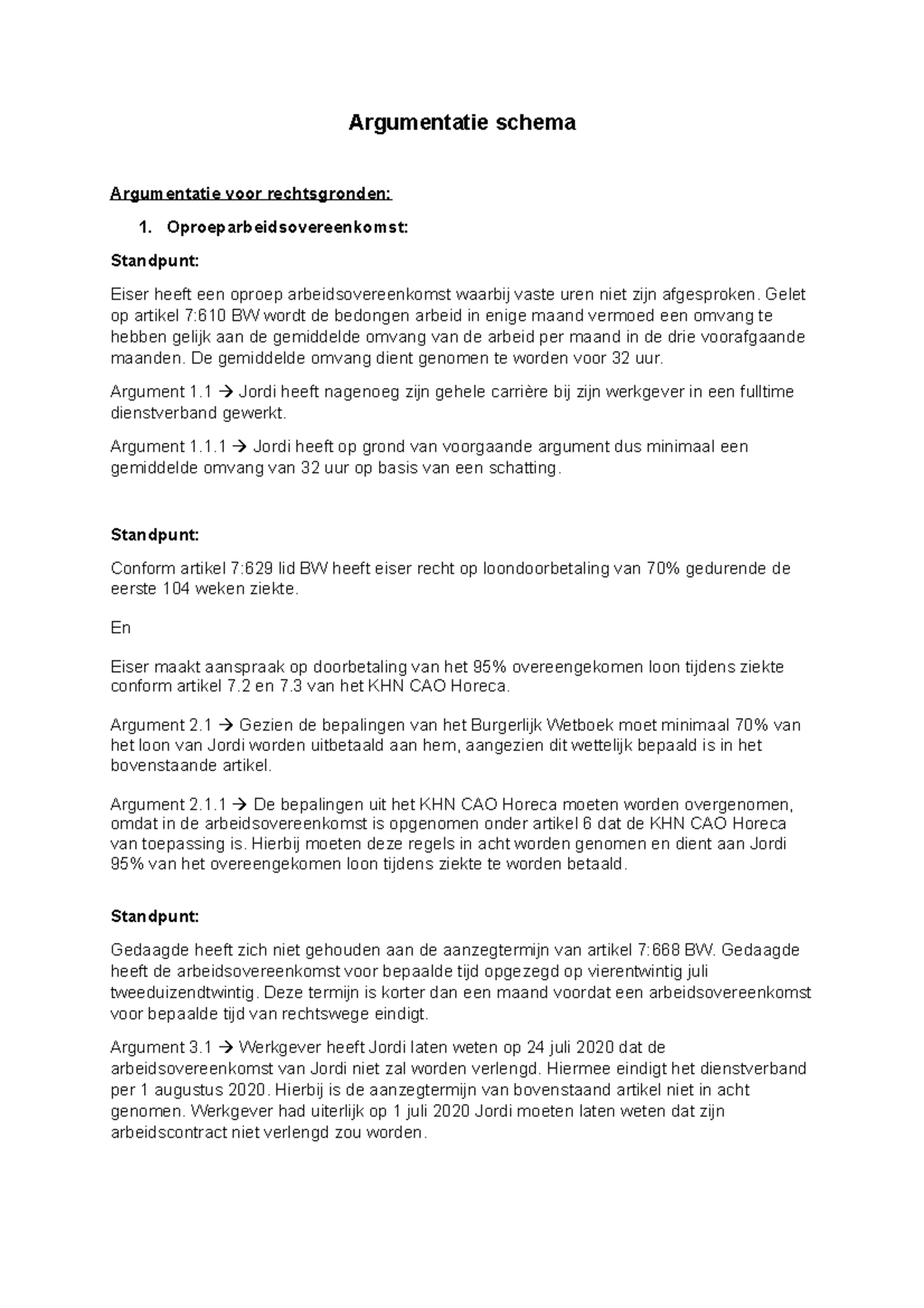 Argumentatie schema Oefenrechtbank - Argumentatie schema Argumentatie ...
