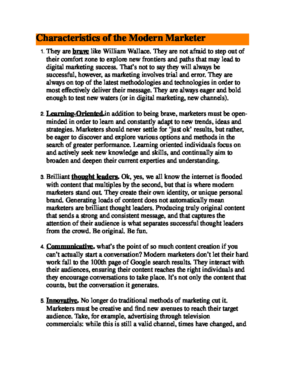 6 characteristics of the modern marketer - Characteristics of the ...