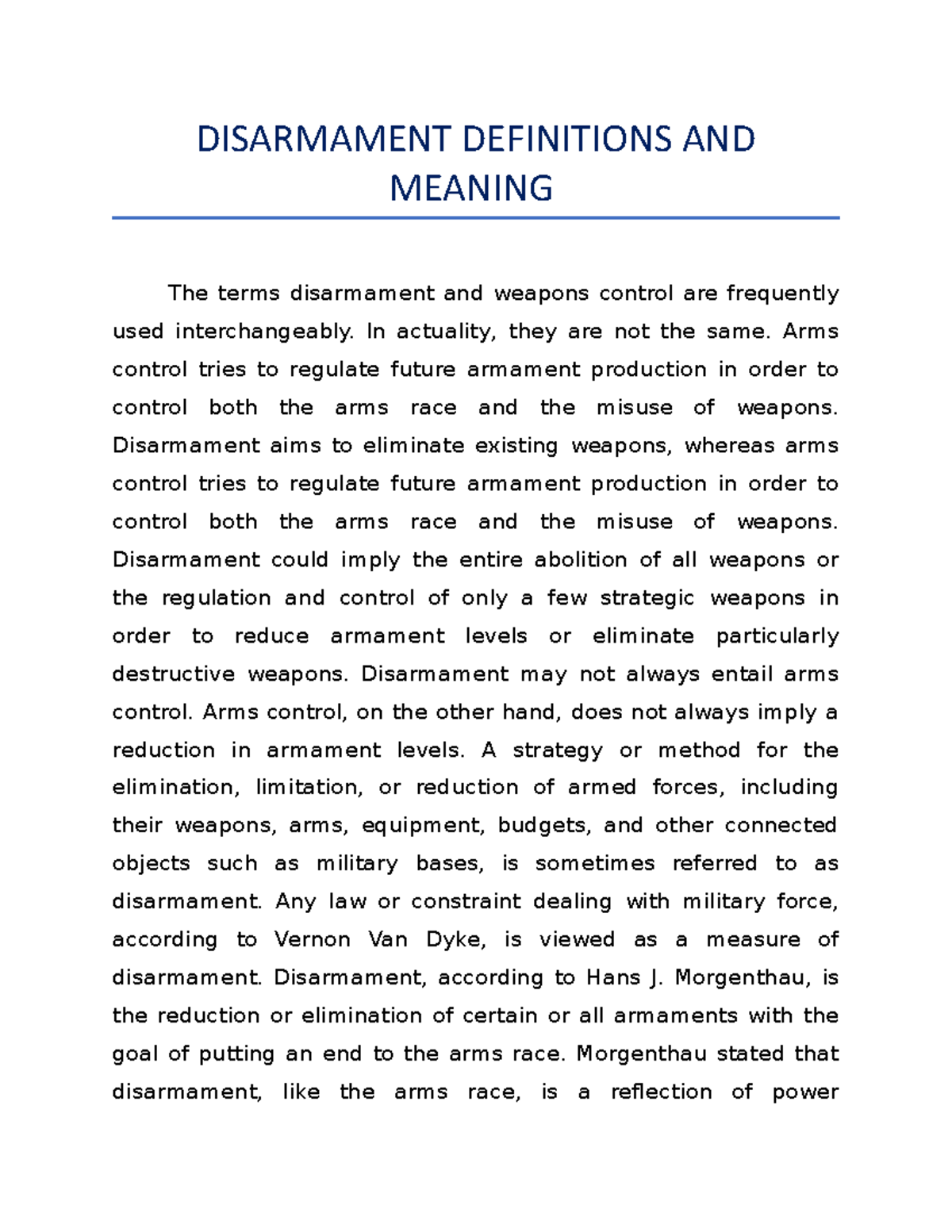 Disarmament Definitions AND Meaning - DISARMAMENT DEFINITIONS AND ...