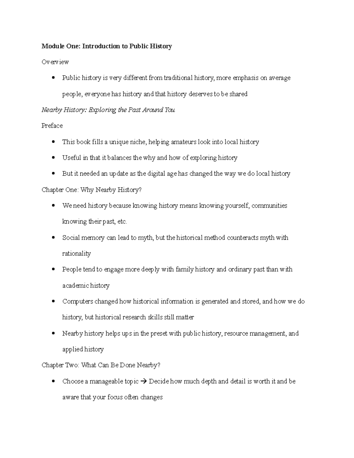 HIS 660 1 - Lecture notes week 1 - Module One: Introduction to Public ...
