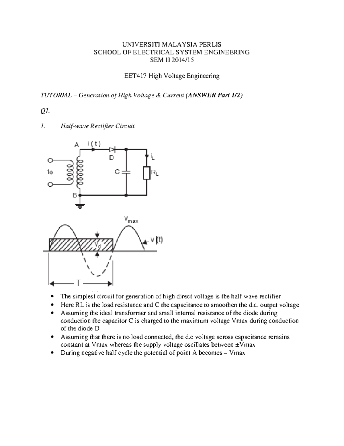 Tutorial 1 Answer Part 1 - UNIVERSITI MALAYSIA PERLIS SCHOOL OF ...