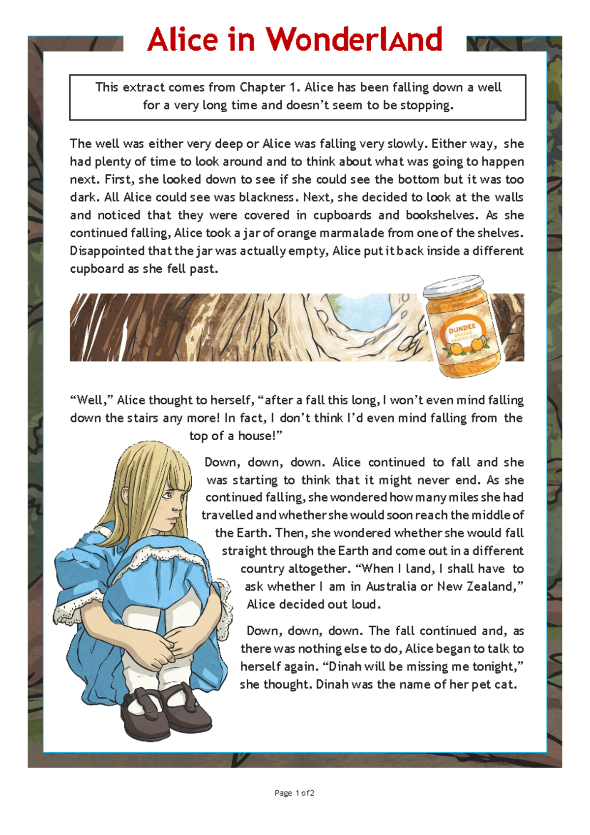 Alice in Wonderland Holiday Homework - Alice in WonderlAnd The well was ...