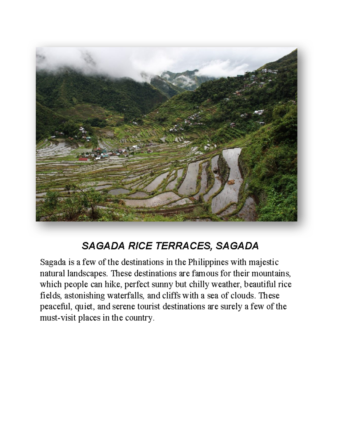 About different tourist spot in the philippines - SAGADA RICE TERRACES ...