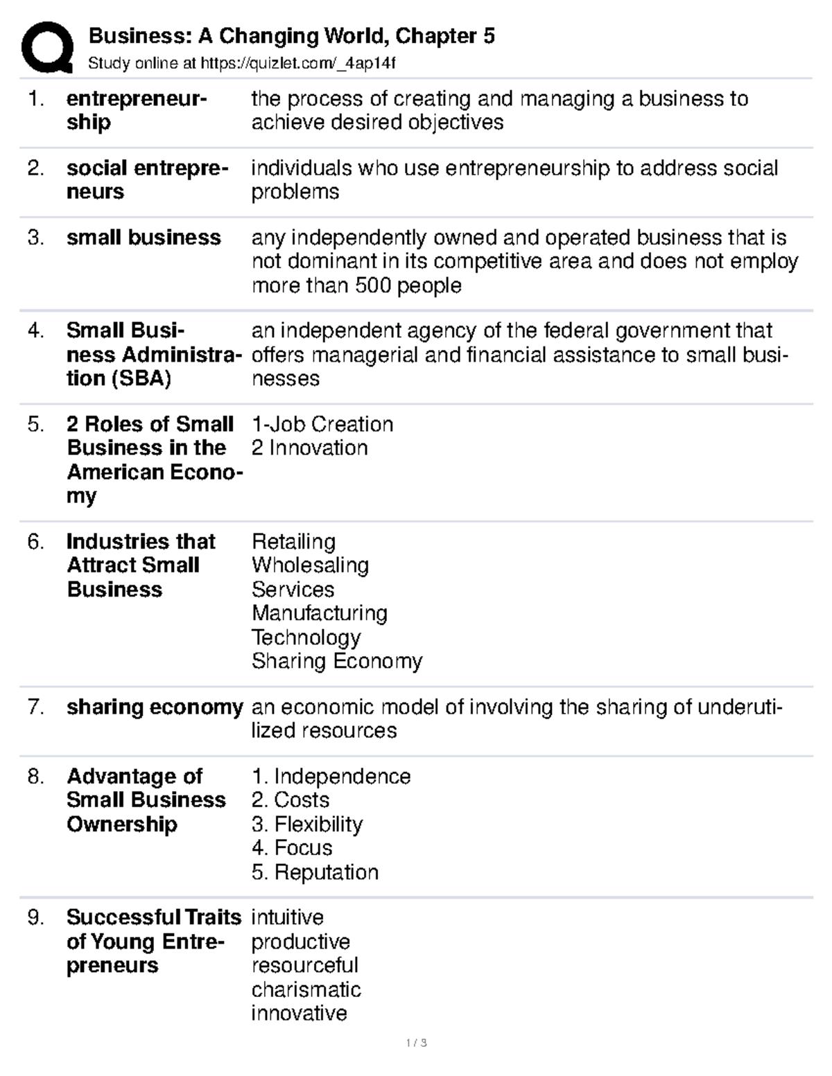 Business A Changing World, Chapter 5 - Studocu