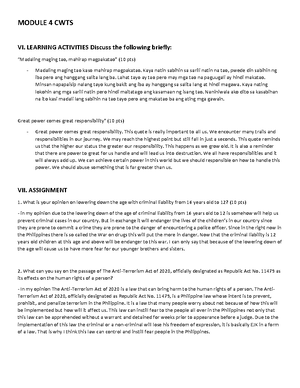 Module 3 CWTS DONE - It contains Activity, Assignment, and a quiz. With ...