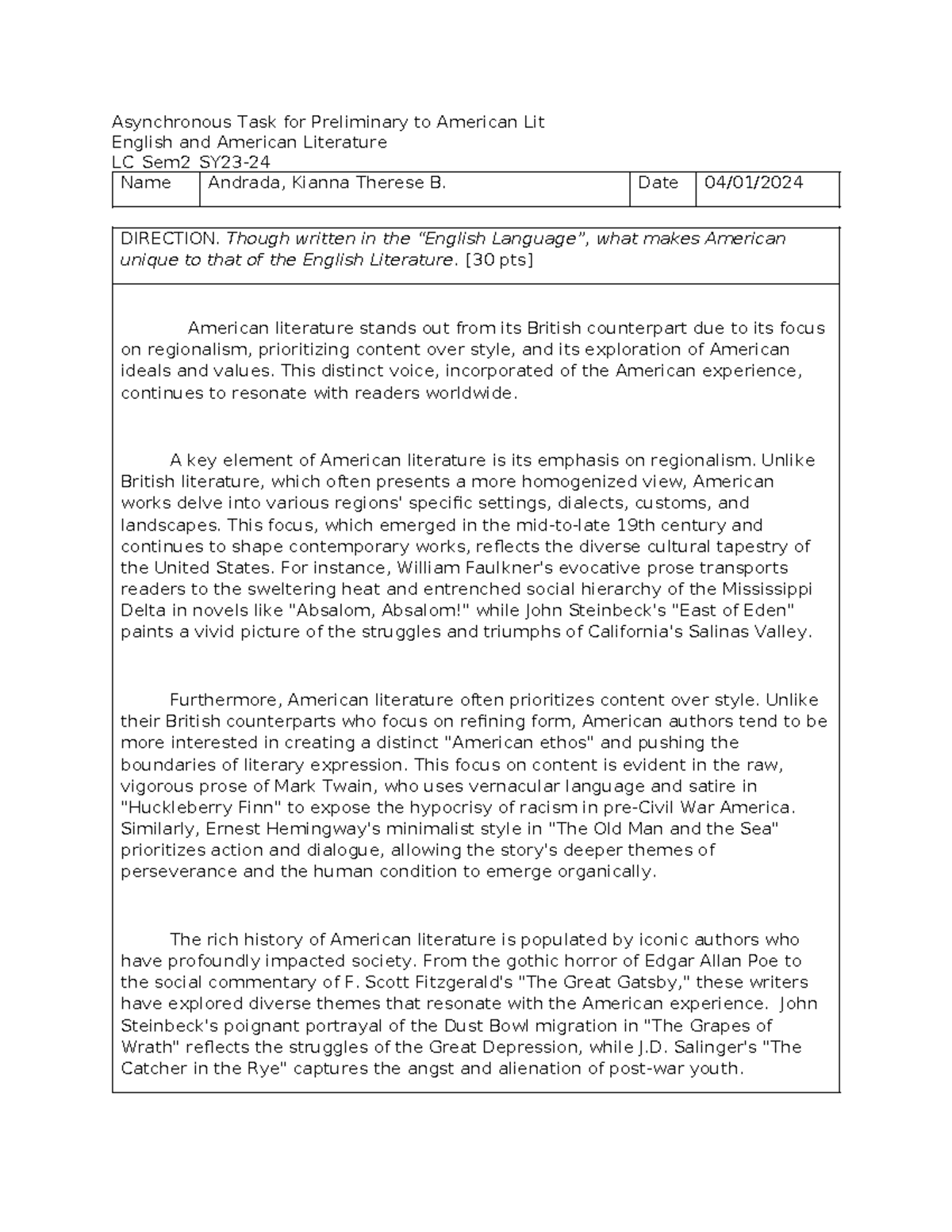 Kiannatherese andrada - LIT 8 Asynchronous Task for LIT 8 ...