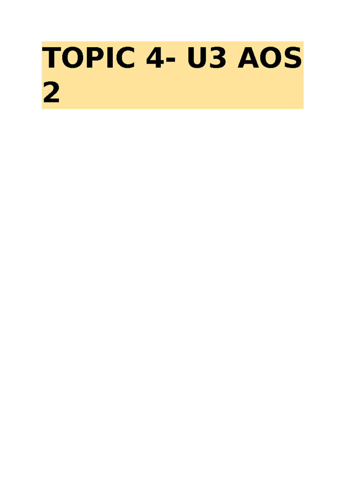 Topic 4 - notes - TOPIC 4- U3 AOS 2 4 Economic policy shift to War ...